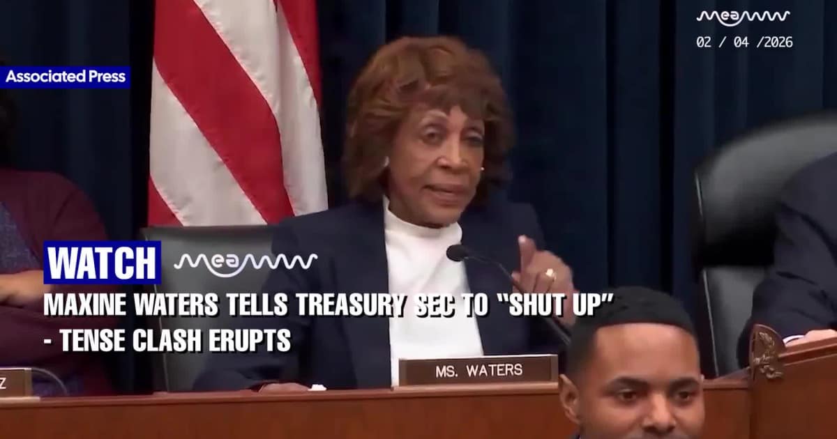 Maxine Waters Tells Treasury Secretary to “Shut Up” in Heated Exchange ...