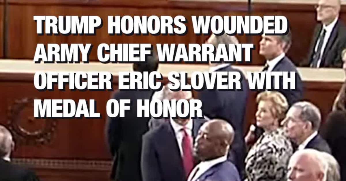 Trump Honors Wounded Army Chief Warrant Officer Eric Slover With Medal ...